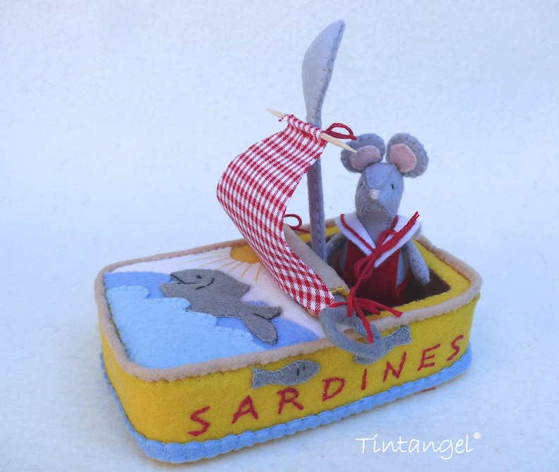 A Mouse is Sailing in a Sardine Tin - PDF Hand Sewing Pattern - Wool ...
