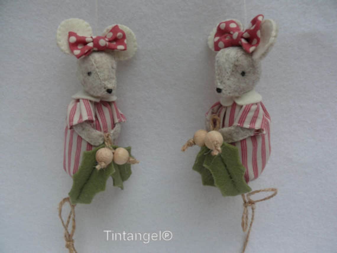 Holly Mice for Christmas PDF Pattern Instant Download | Etsy