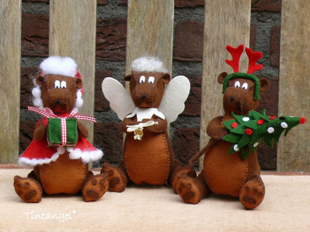 Three Christmas Bears - PDF Pattern - Instant Download - Etsy
