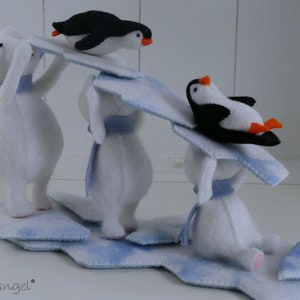 Winter Slide - Polar Bears and Penguins - PDF Felt Pattern - Instant ...