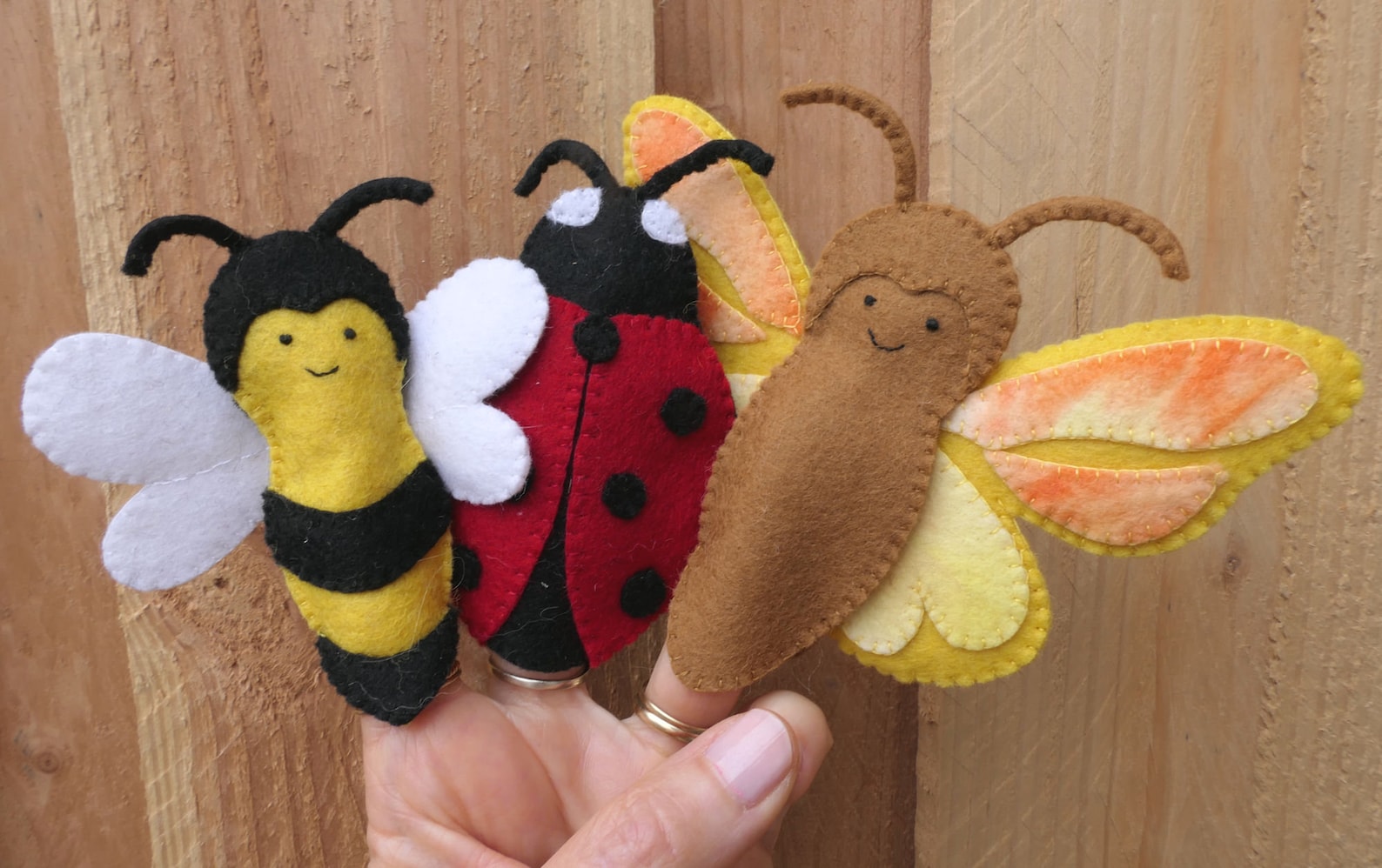 Finger Puppets Three Insects PDF Pattern Instant - Etsy