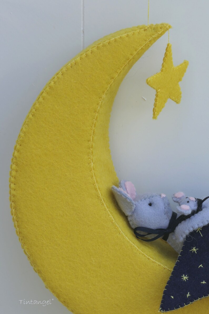 Mouse on the Moon PDF Felt Pattern Instant Download | Etsy