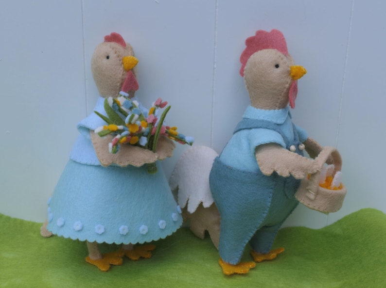 Rooster and Hen PDF Felt Pattern Instant Download - Etsy
