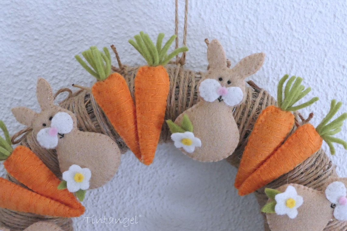 Carrot Club Wreath PDF Felt Pattern Instant Download | Etsy
