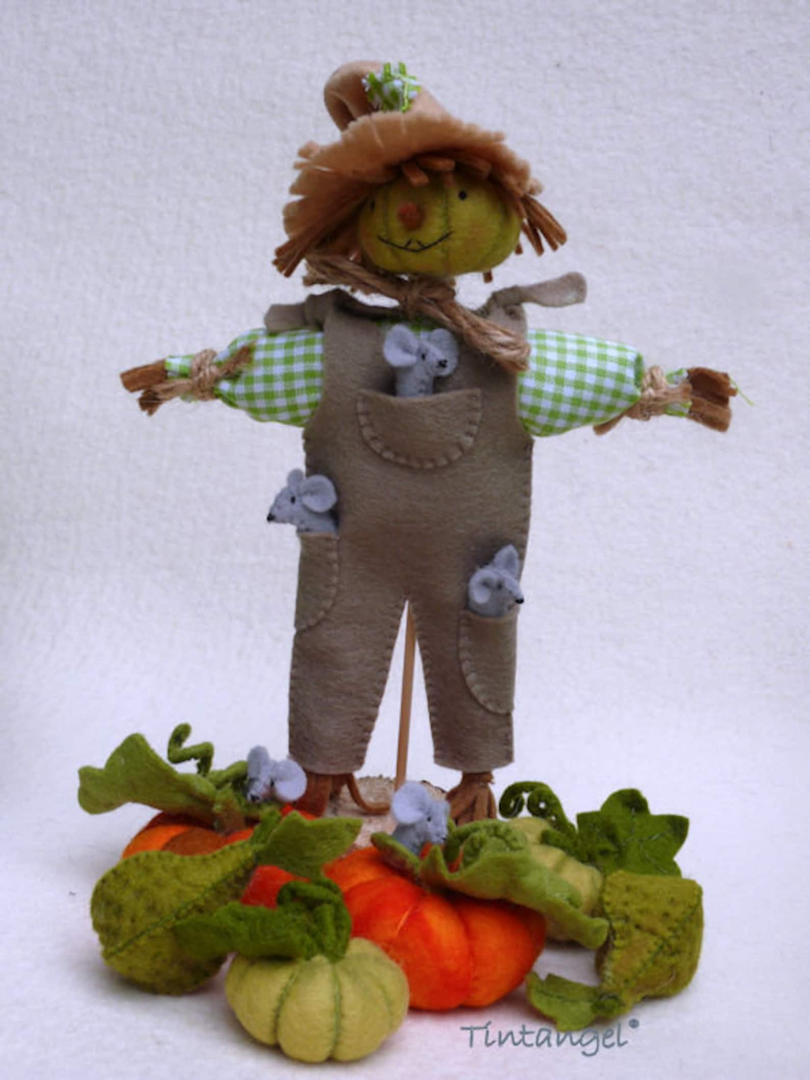 Scarecrow With Pumpkins PDF Felt Pattern Instant Download - Etsy