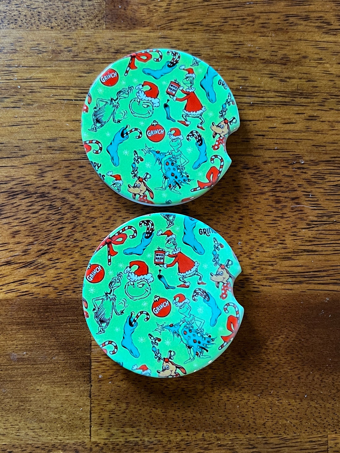 Grinch Christmas Car Coasters / Christmas Car Coaster / Christmas ...