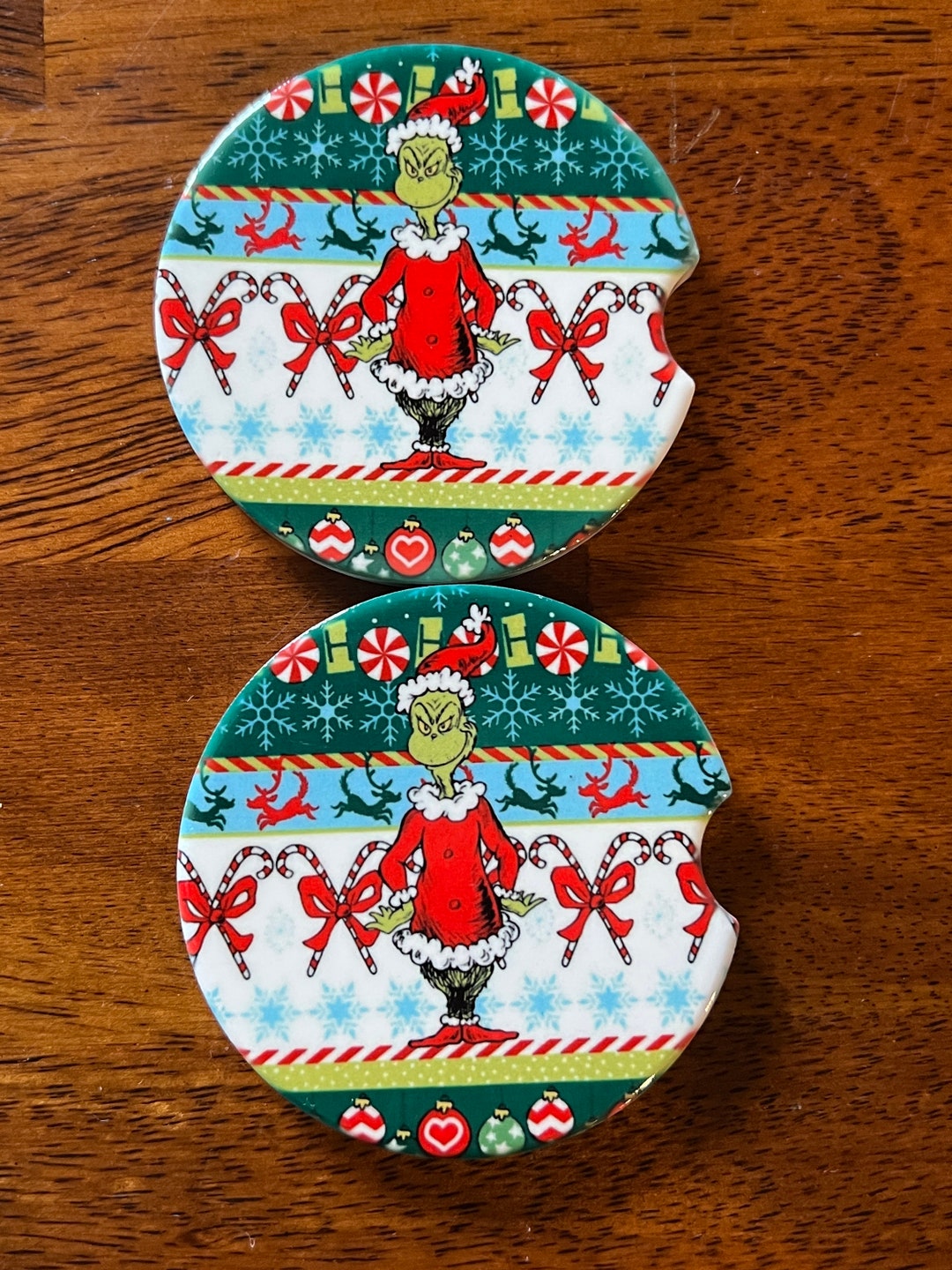 Grinch Christmas Car Coasters / Christmas Car Coaster / Christmas ...