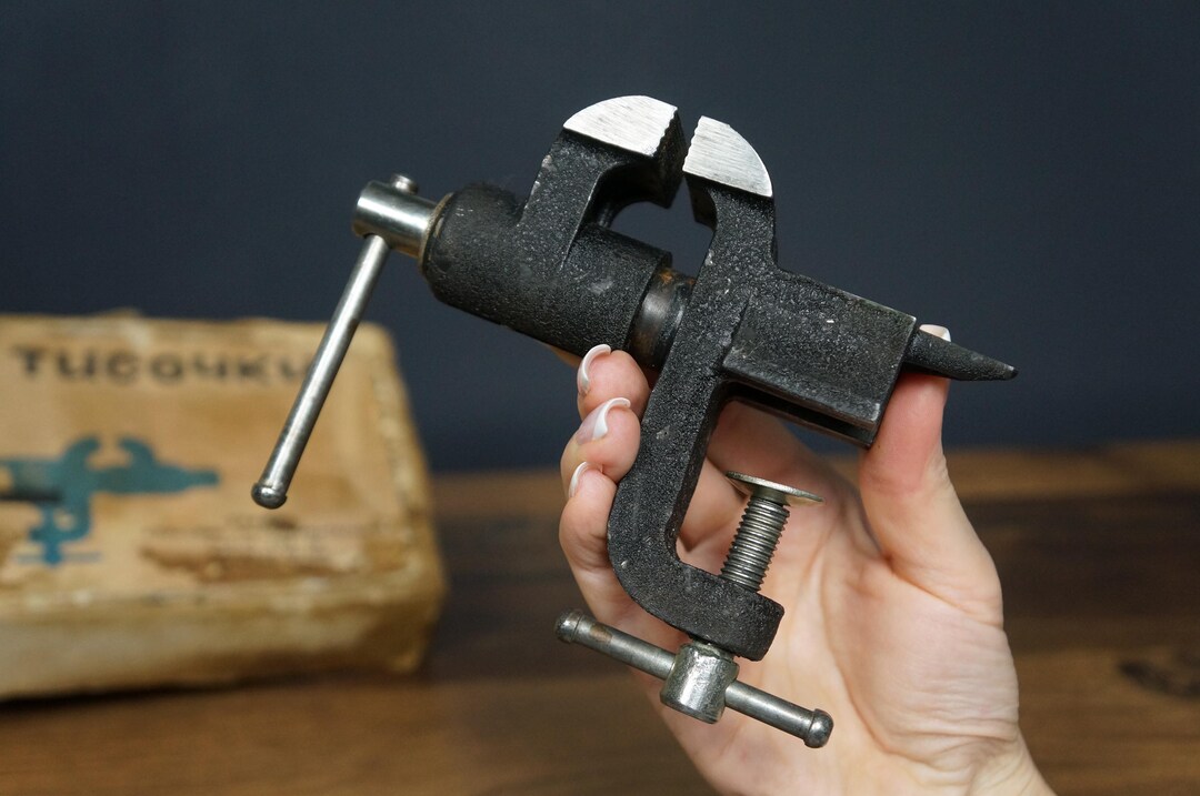 Vintage Metal Bench Vise: USSR Tool, Detail Work - Etsy