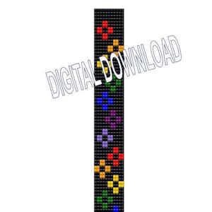 Flowers in Chakra Colors Seed Bead Loom Pattern Bracelet - Etsy
