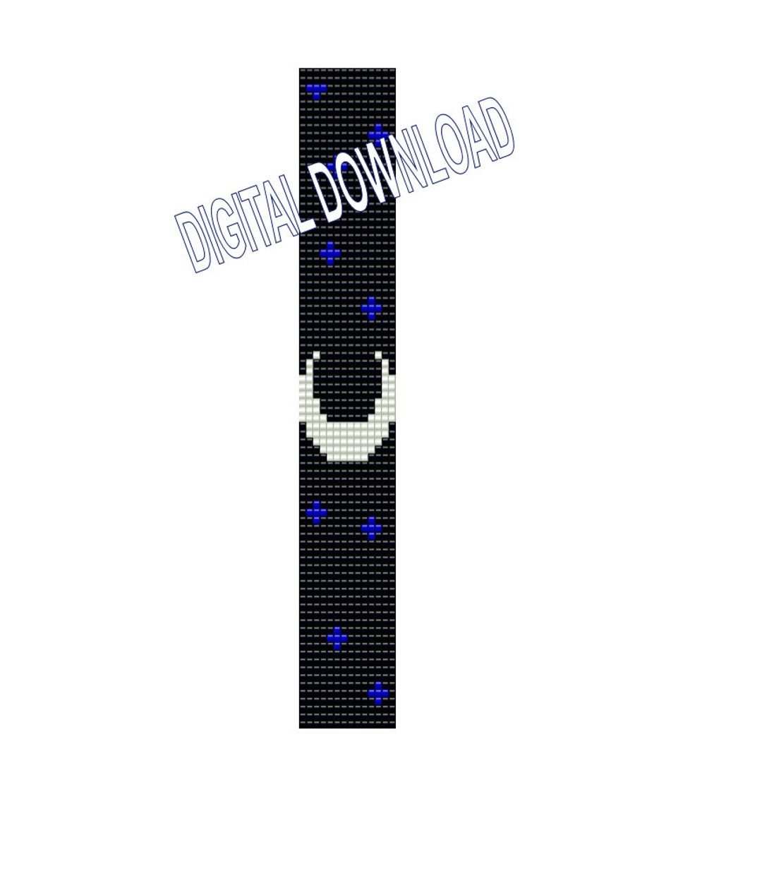 Easy Crescent Moon Seed Bead Loom Pattern Cuff Style Bracelet - Etsy