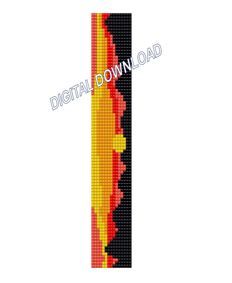 Sunset in the mountains seed bead loom pattern cuff style - Etsy España