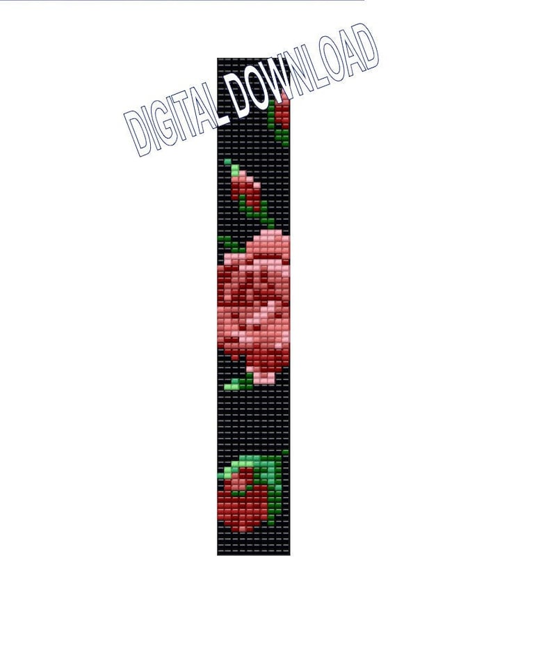 Roses Seed Bead Loom Bracelet Pattern - Etsy