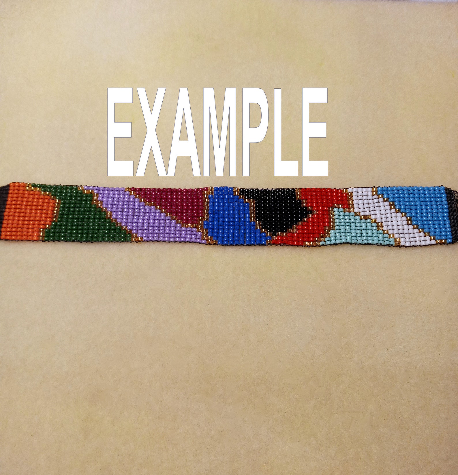 Gold Split Colors Loom Bead Bracelet Pattern - Etsy