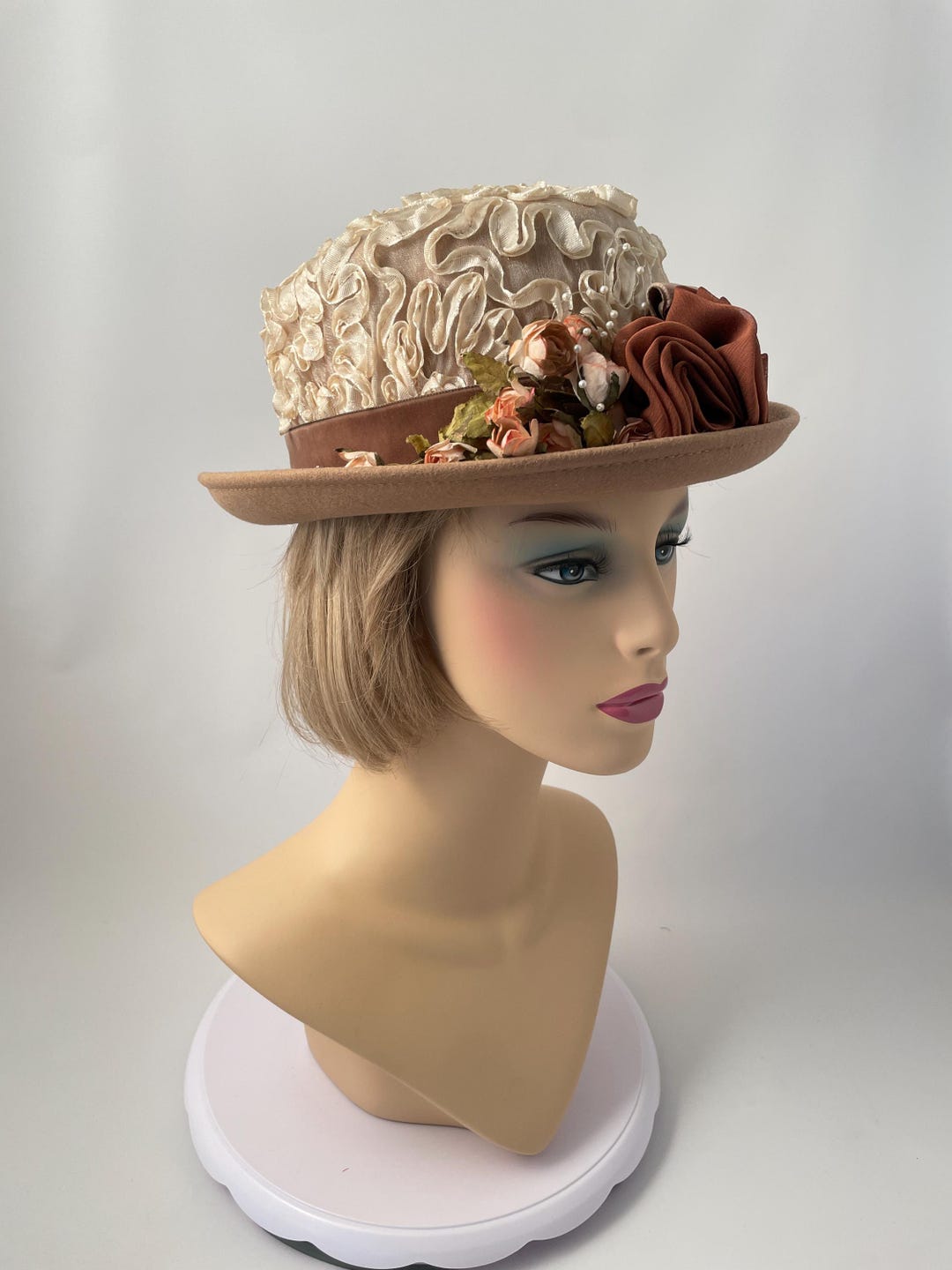 Ladies 1980s Hat, 1980s Vintage Hat, 1980s Hat, Romantic Hat, Shabby ...