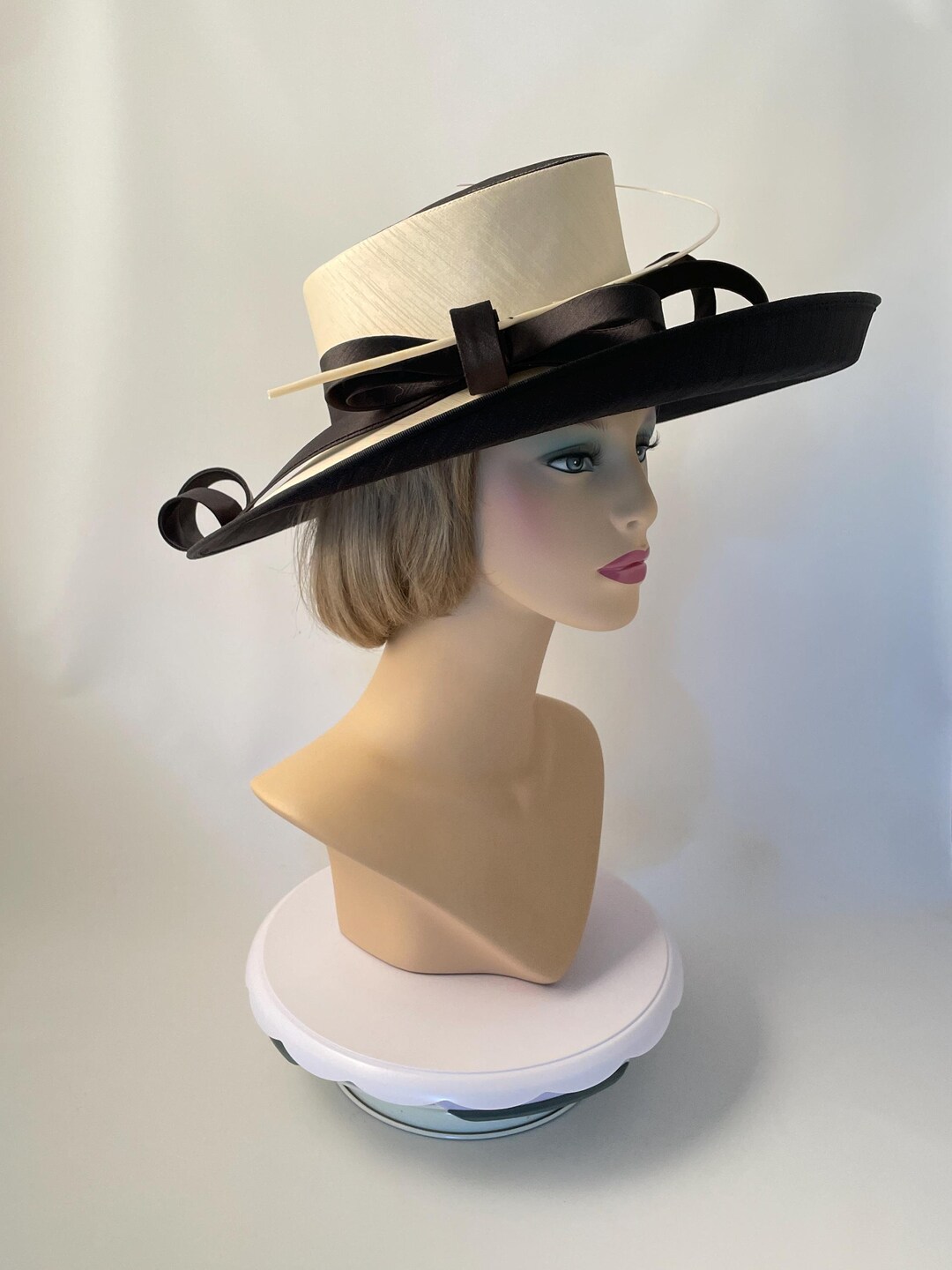 Ladies Wide Brim Hat, High Tea Hat, Wedding Hat, Sunday Hat, Church Hat ...
