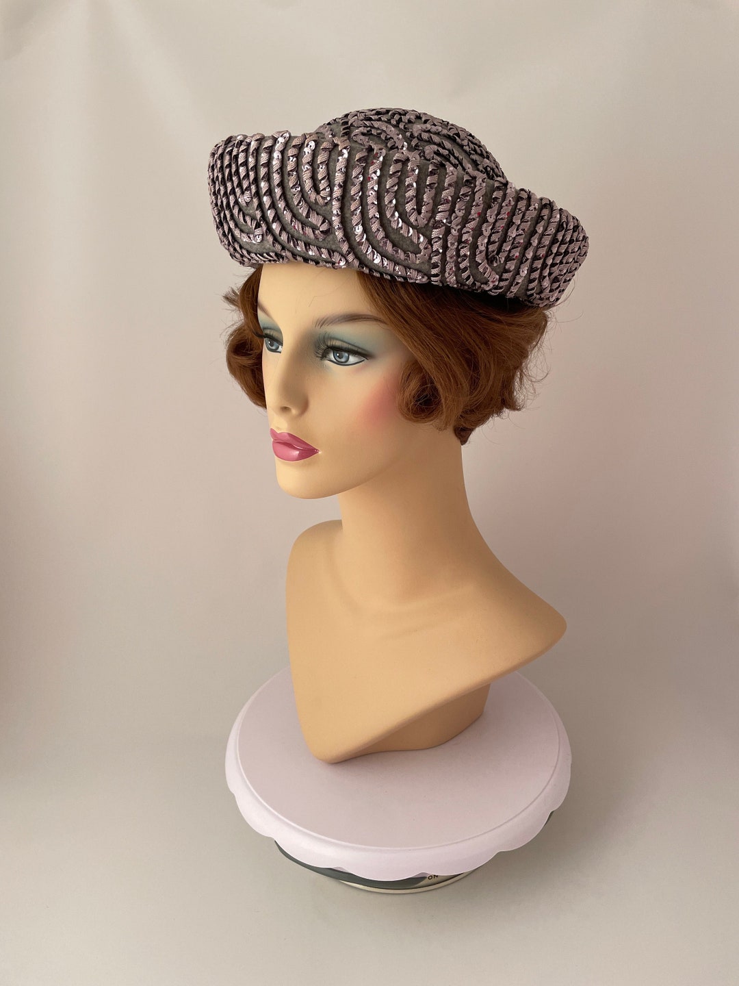 Ladies Vintage Hat, 1960s Hat, 1960s Vintage Hat, 1960s Gray Hat, 1960s ...