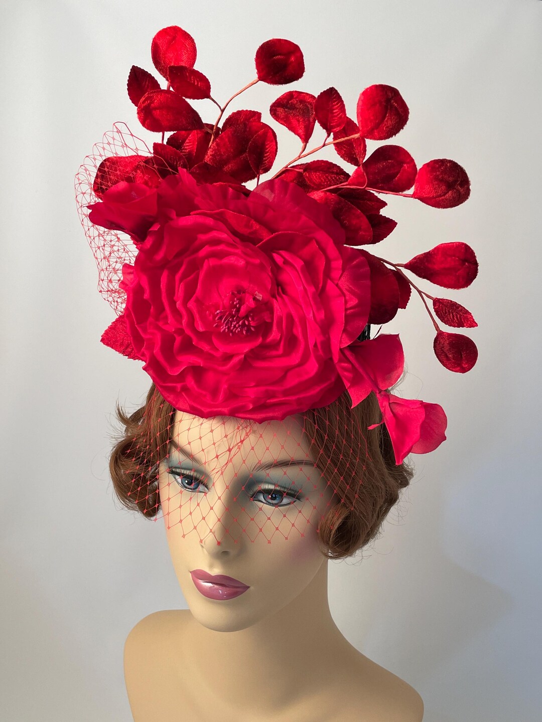 Arturo Rios, Arturo Rios Fascinator, Arturo Rios Hats, Red Fascinator ...