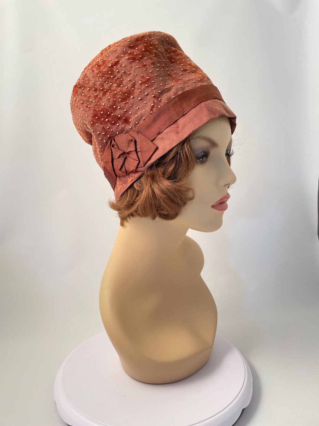 1920s Cloche Hat, Ladies Vintage Hat, 1920s Hats, 1920s Velvet Hat ...