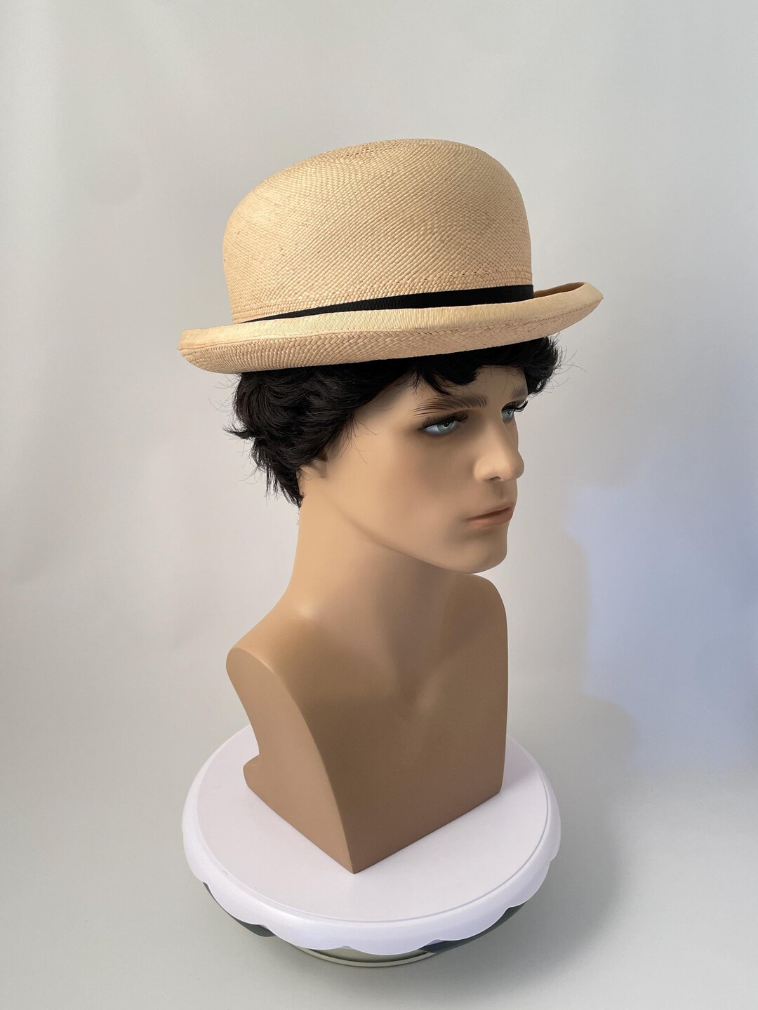 Men's Straw Bowler, Bowler Hat, Straw Bowler, Men's Bowler Hat, Large ...