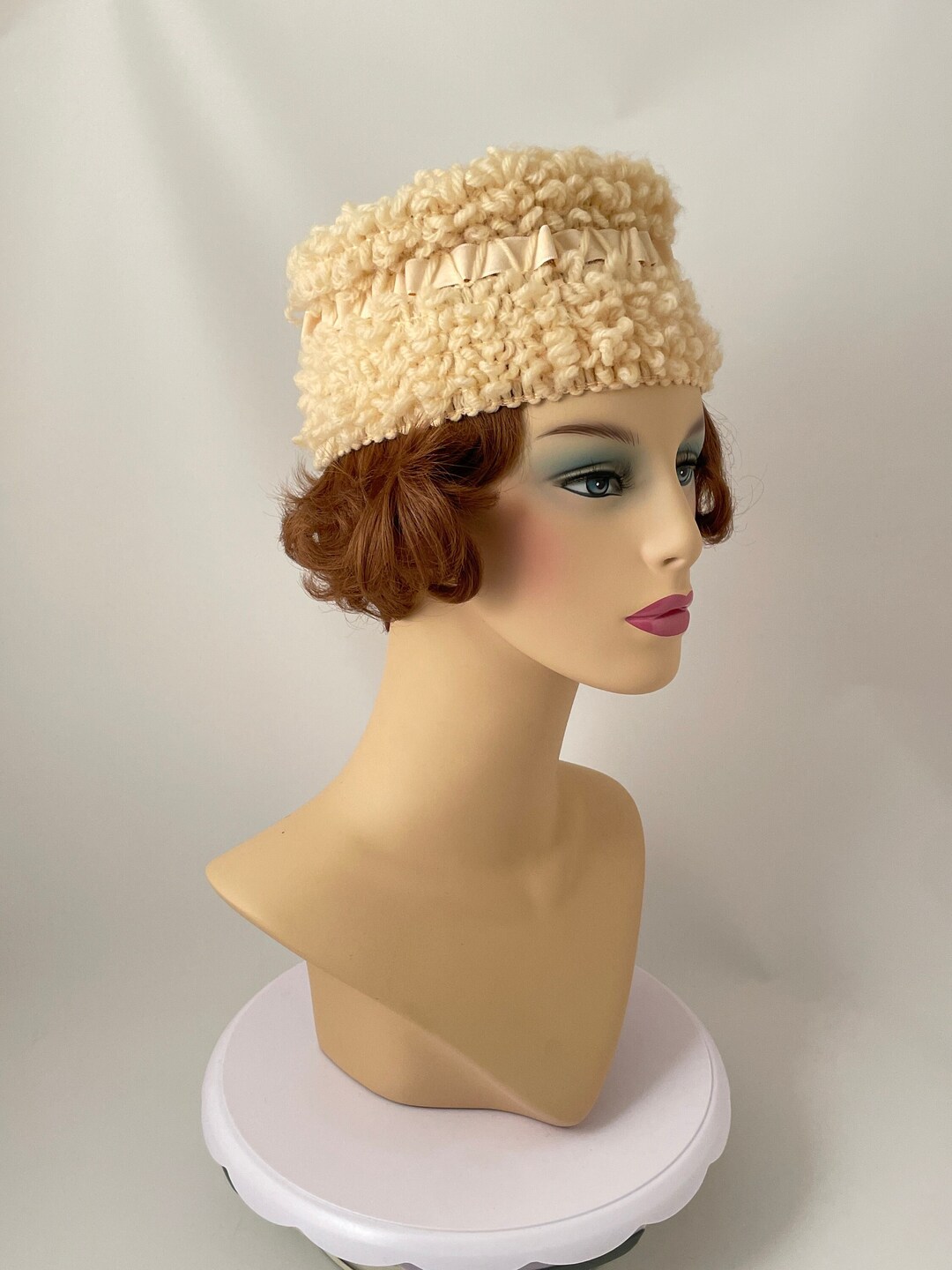 Ladies Vintage Hat, 1960s Hat, 1960s Wool Hat, 1960s Style, 1960s Ivory ...
