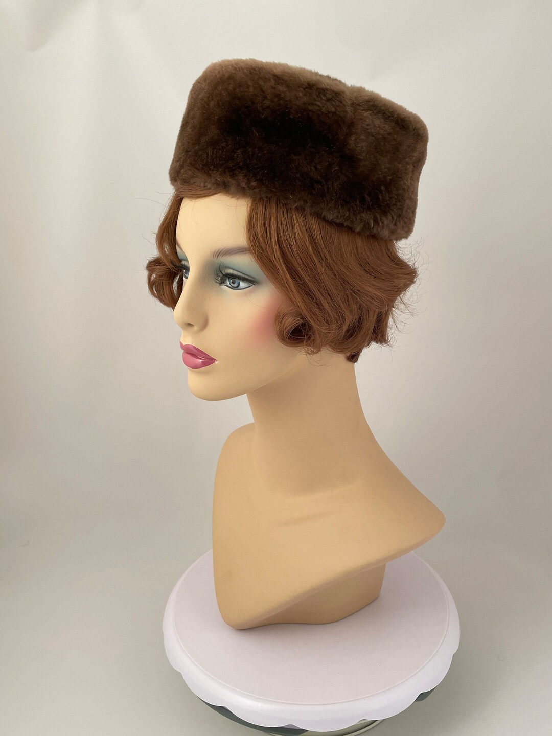 Ladies Vintage Hat, 1960s Pillbox Hat, 1960s Fur Hat, 1960s Mink Hat ...