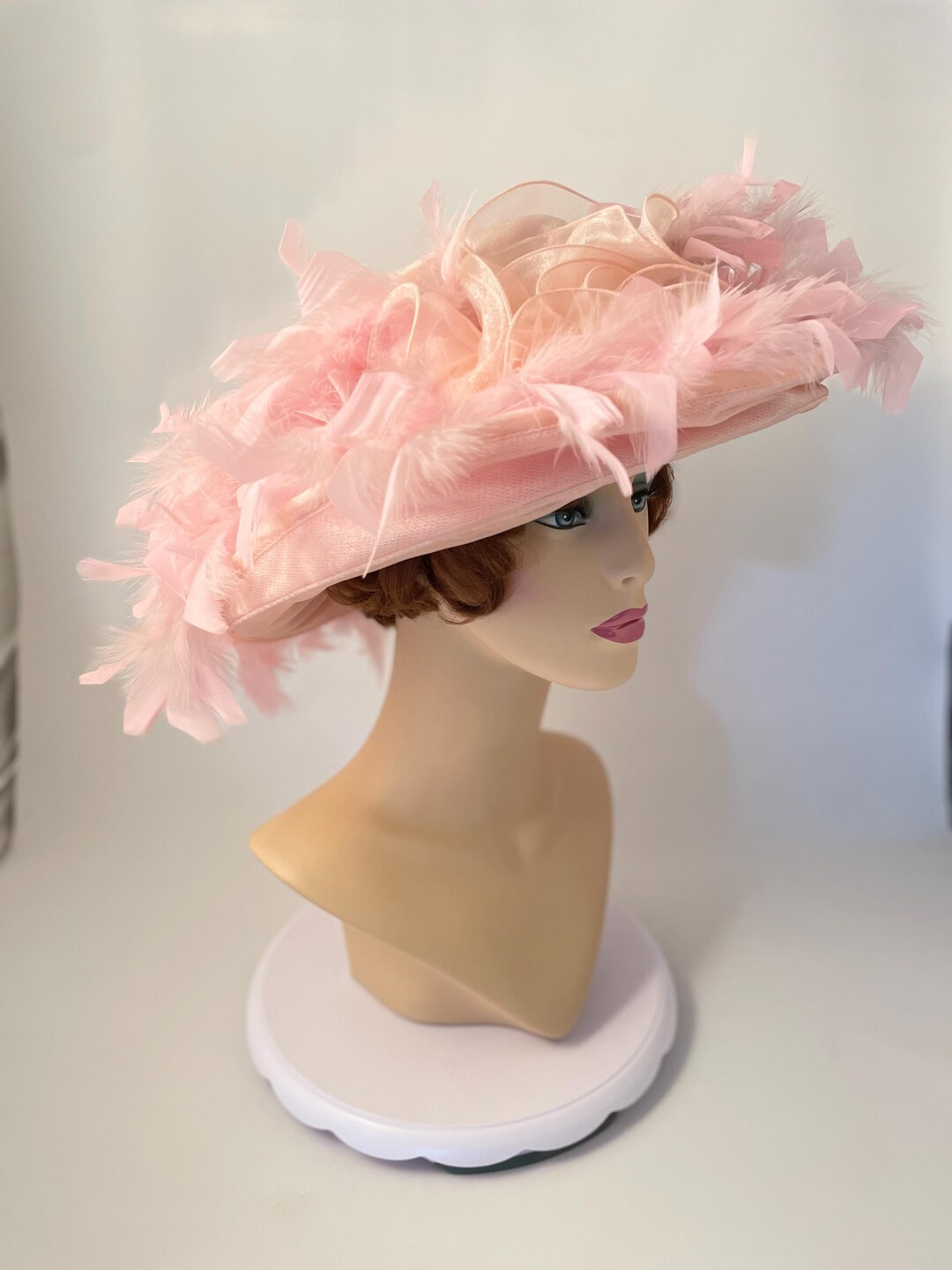 Large Brim Hat, Big Hat, Large Pink Hat, Easter Hat, Edwardian Hat ...