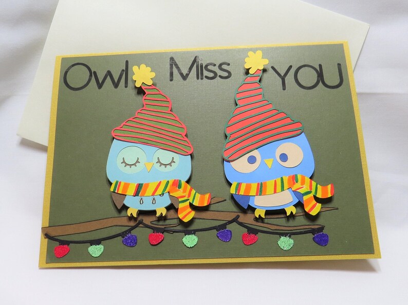 Owl Miss You Saying Goodbye Card Three Season Owls Moving | Etsy