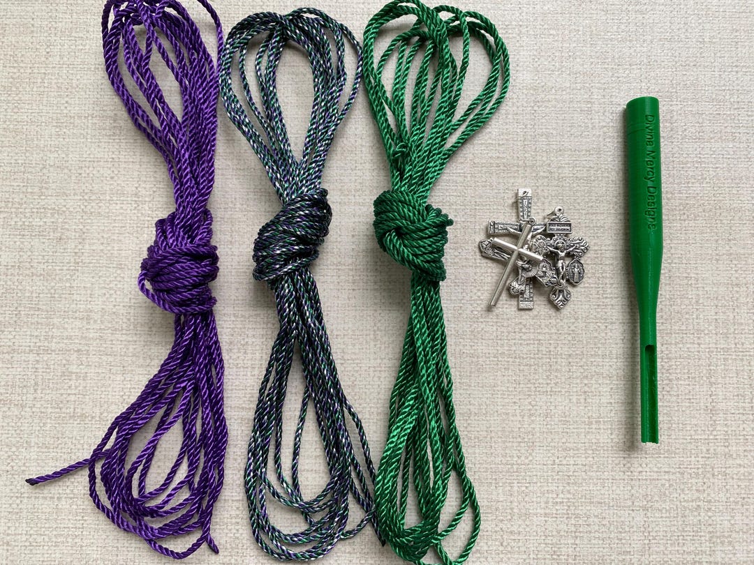DIY Knotted Rosary Kit With Crucifix and Updated Knotting Tool (#36 ...