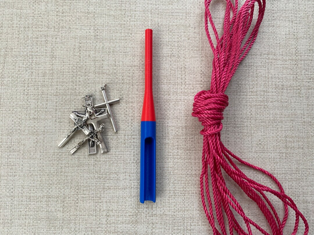 DIY Knotted Rosary Kit With Crucifix and Updated Knotting Tool 36 Twine ...