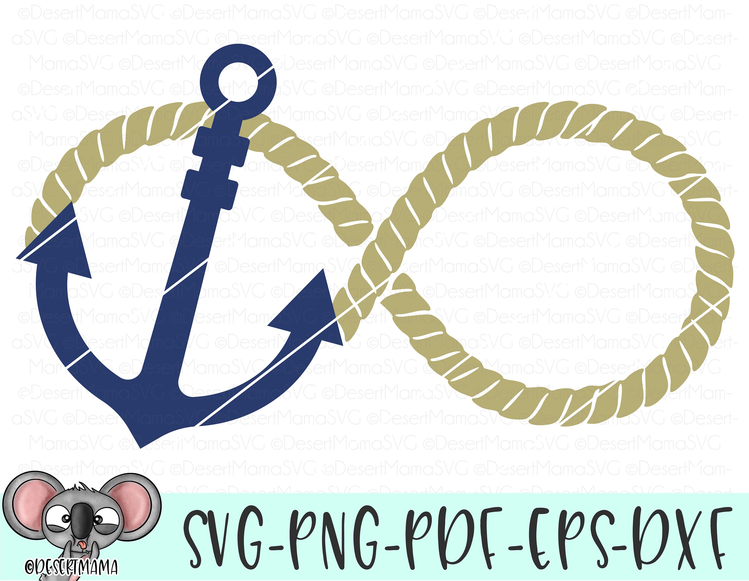 Infinity anchor svg eps dxf pngcricut cameo scan N cut | Etsy