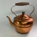Vintage Copral Copper Tea Kettle Stove Top Coffee Tea Maker With Wooden ...