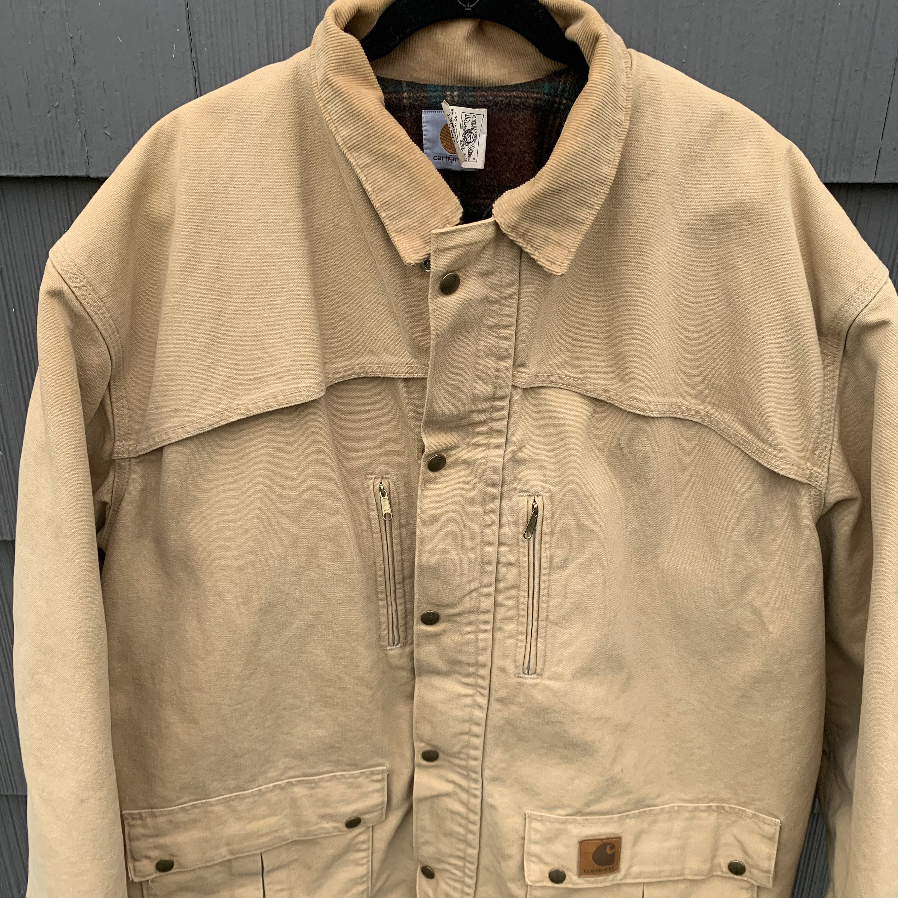 Vintage Tan Carhartt Blanket Lined Work Jacket Coat Zip up | Etsy