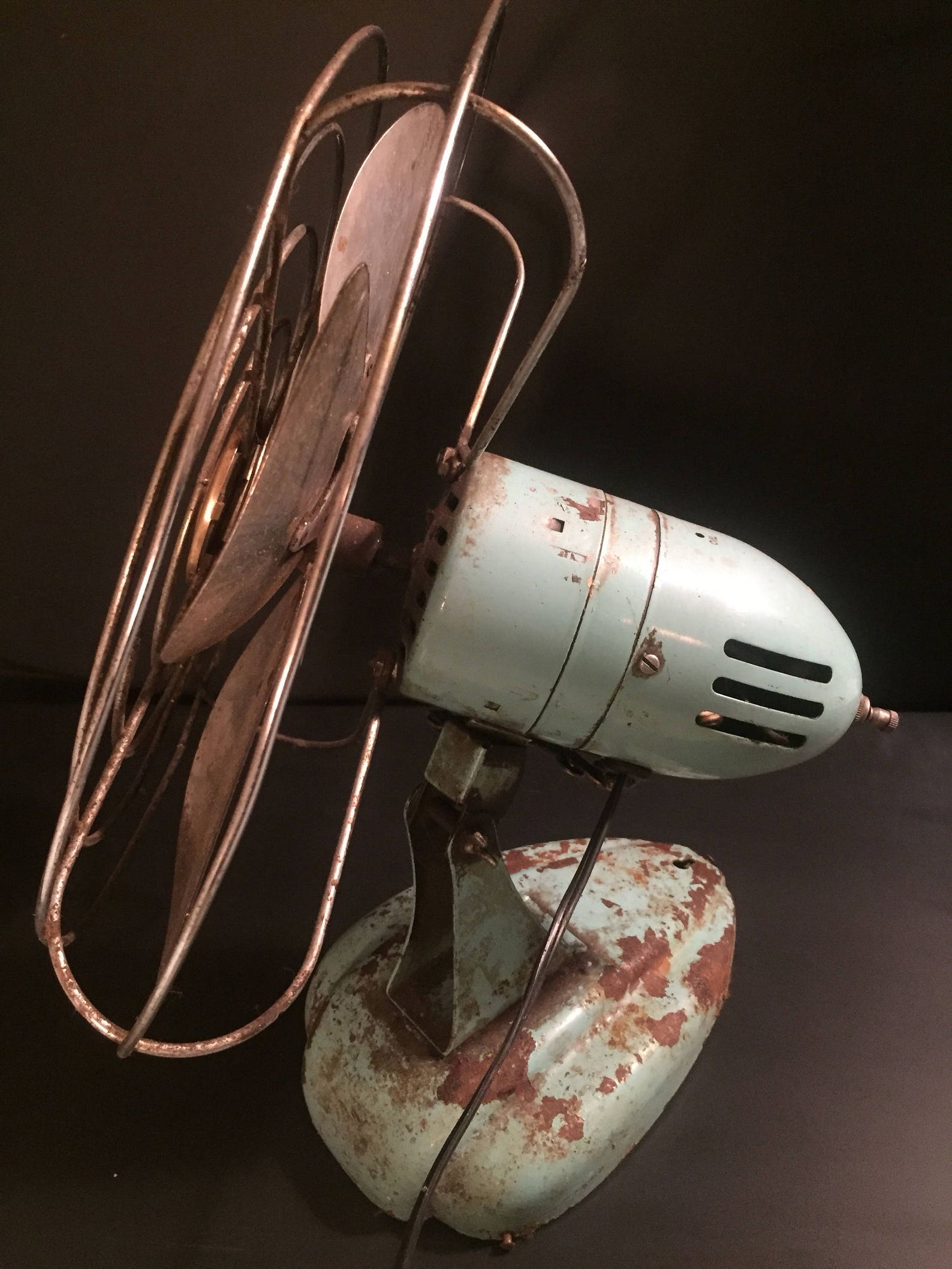 Vintage Eskimo Turquoise Desk Table Fan Movable Base Working | Etsy