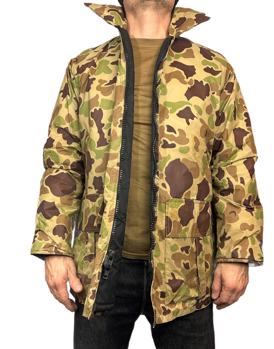 Vintage Stearns Duck Camo Boat Jacket Zip up Life Jacket Floatation ...