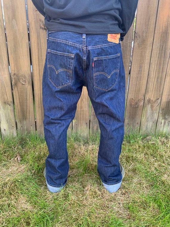 Picture Levi's 501 Original Riveted Dark Blue Denim J… - Gem