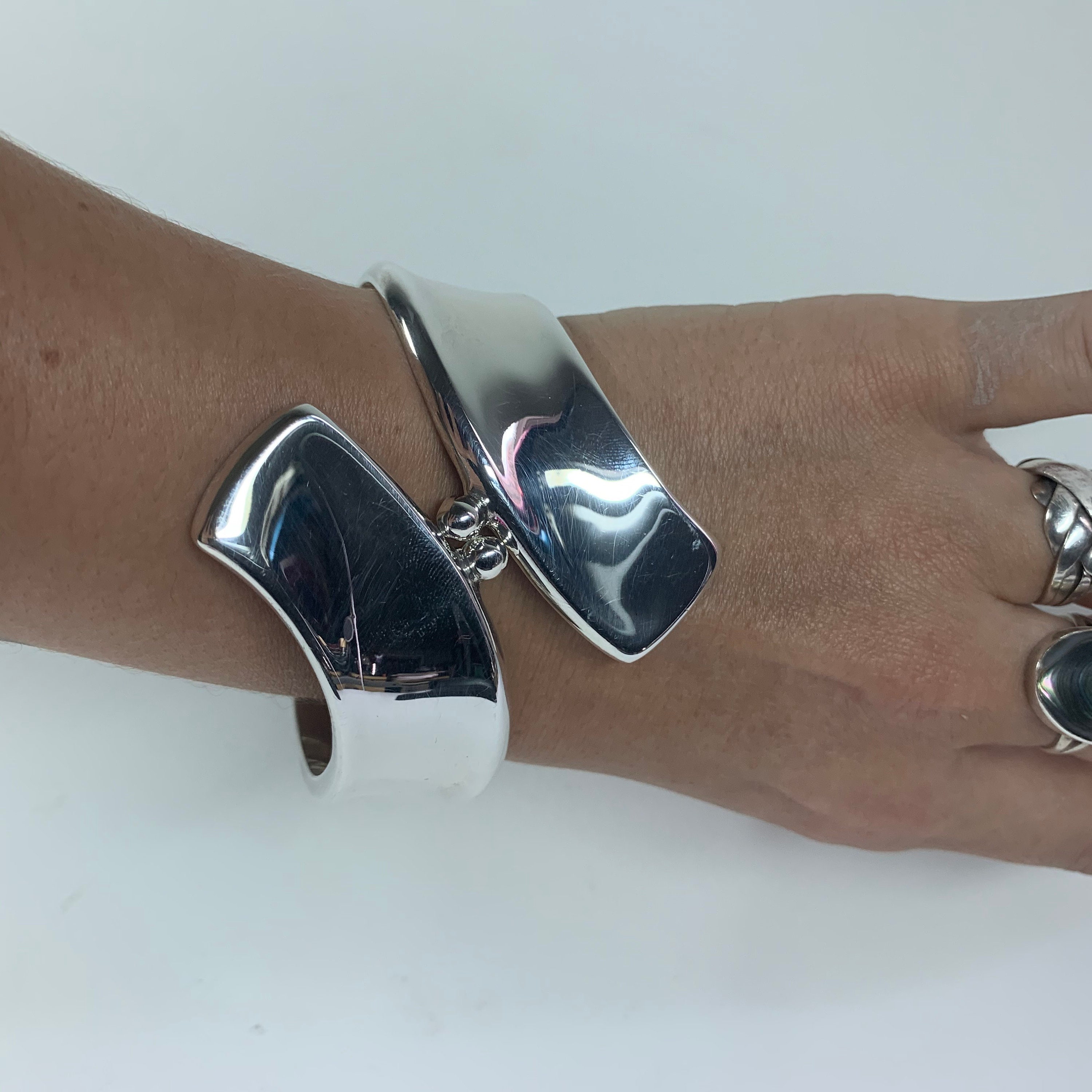 Vintage Sterling Silver Hinged Cuff Bracelet .925 Silver - Etsy New Zealand