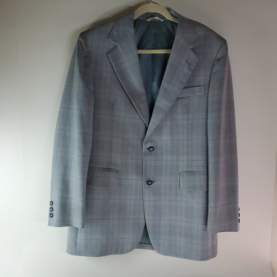 Vintage Johnny Carson Wool Blue Tweed Plaid Blazer Sports Coat - Etsy