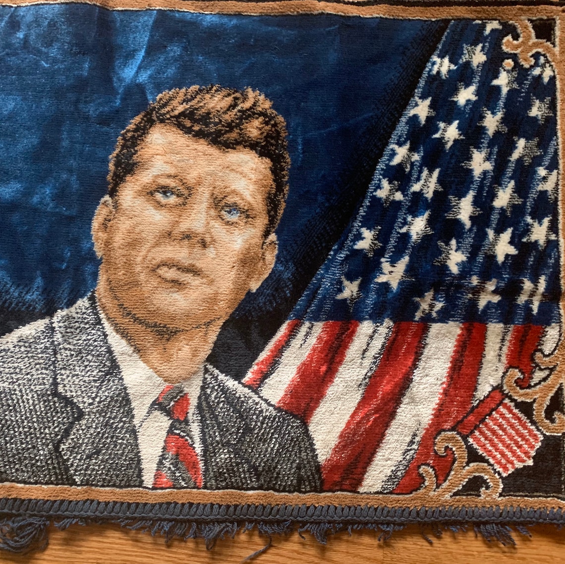 Vintage John F Kennedy and Robert Kennedy American Flag Wall | Etsy