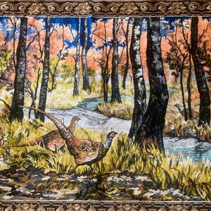 Vintage Decor Pheasants in the Woods Rug Tapestry Wall Hanging | Etsy