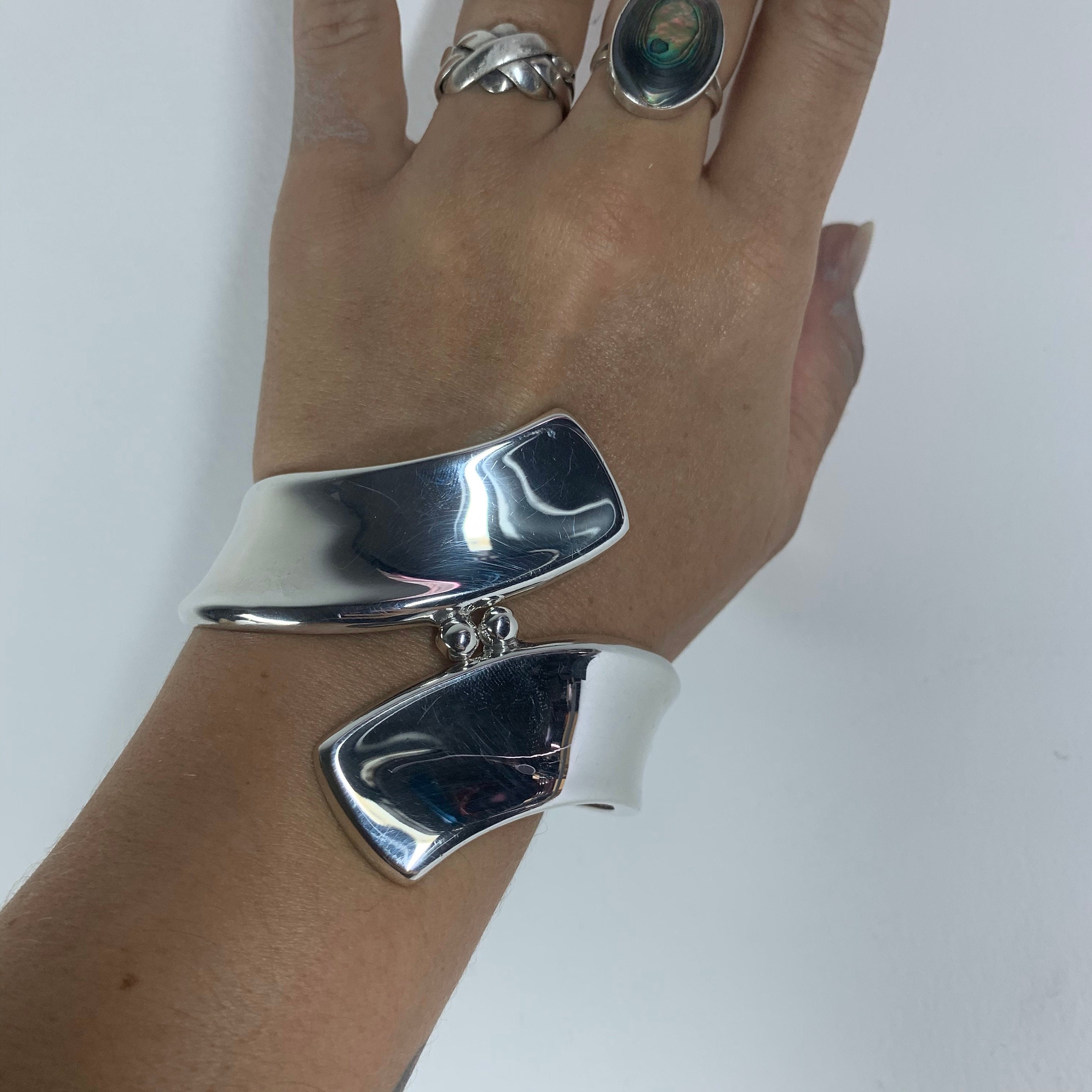 Vintage Sterling Silver Hinged Cuff Bracelet .925 Silver - Etsy New Zealand