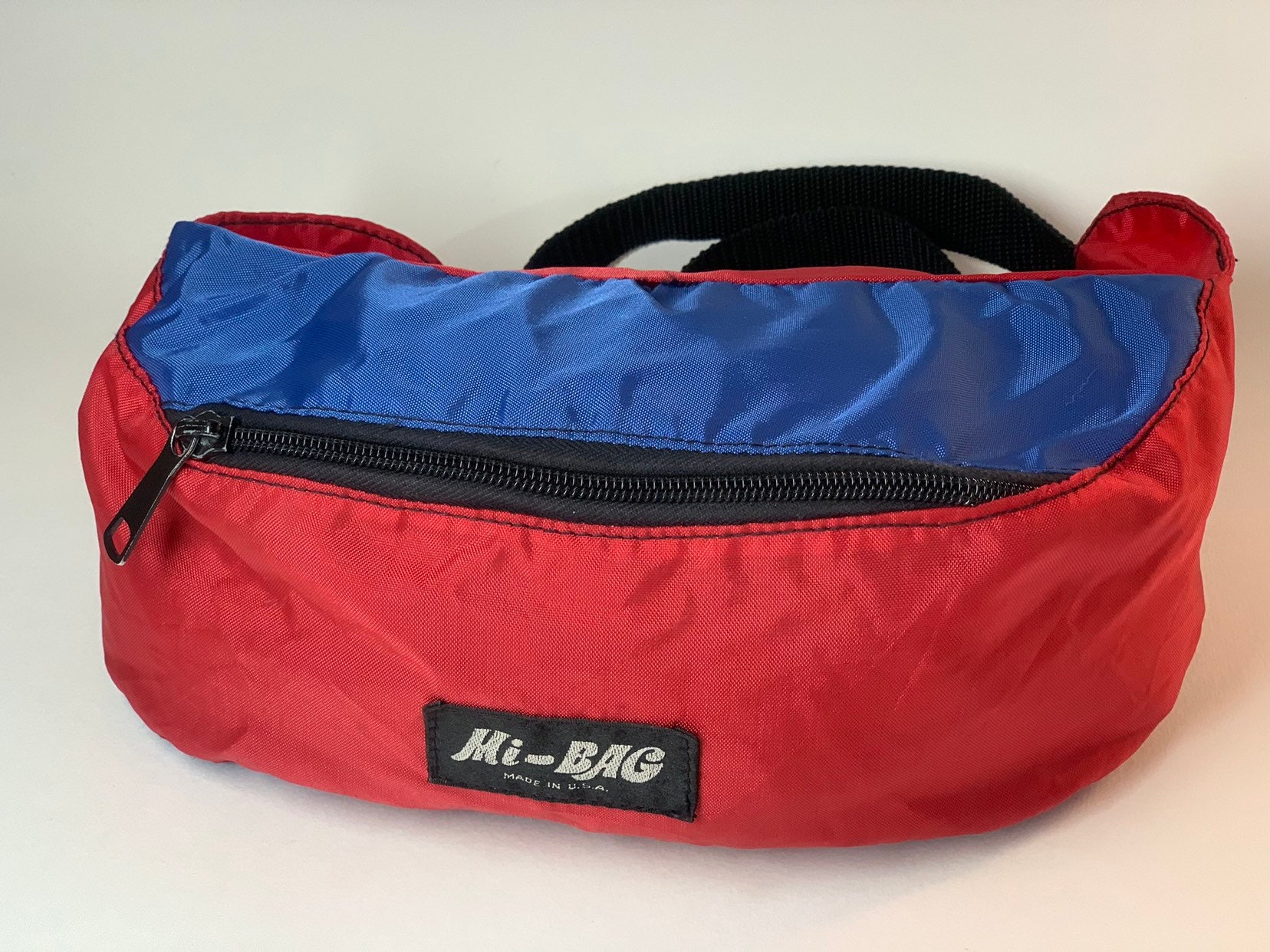 Vintage Mi-bag Blue and Red One Pocket Zipper Fanny Pack - Etsy