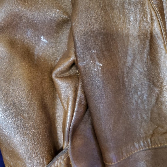 SKM Made in Seattle Vintage Brown Tan Leather Button up SKM Made in Seattle Vintage Brown Tan Leather Button up