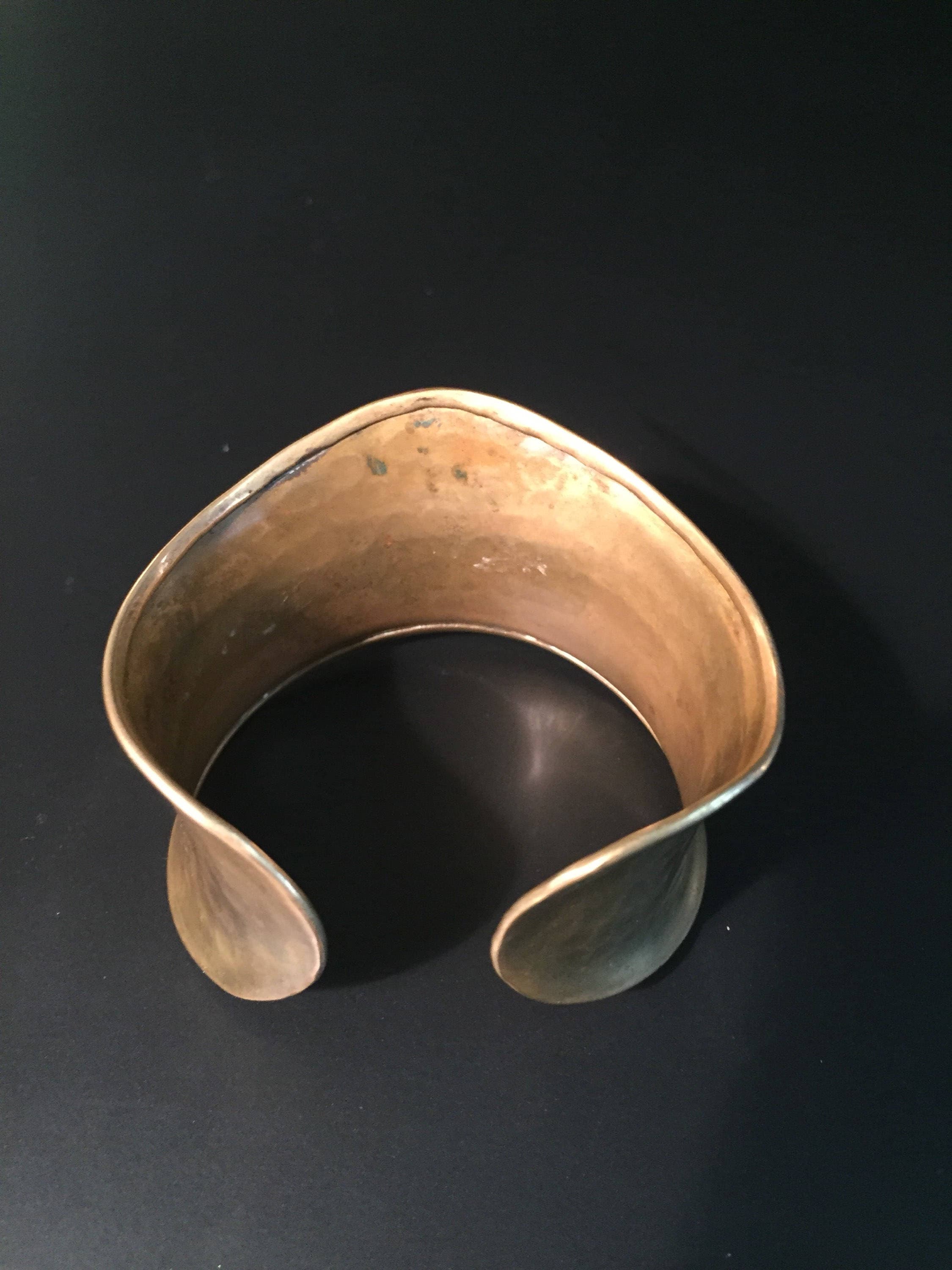 Buy Vintage Hammered Brass Adjustable Cuff Bracelet Online in India - Etsy
