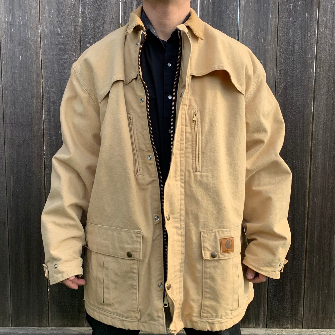 Vintage Tan Carhartt Blanket Lined Work Jacket Coat Zip up | Etsy