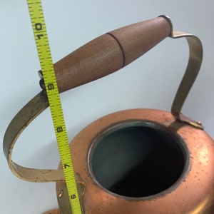 Vintage Copral Copper Tea Kettle Stove Top Coffee Tea Maker With Wooden ...