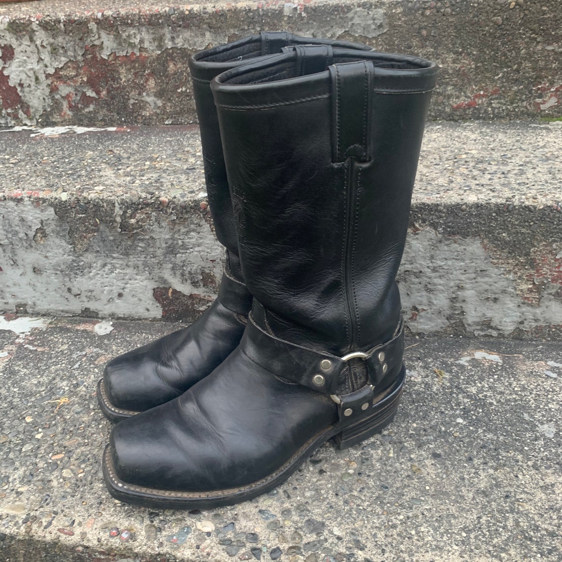 Vintage Chippewa Black Leather Harness Western Work Biker - Etsy