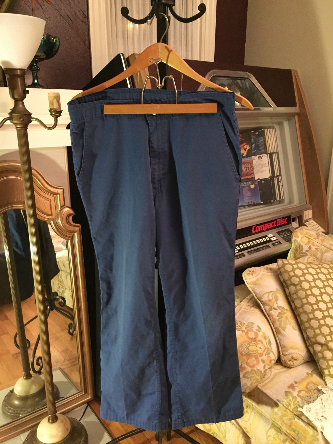Men's Vintage Levi's Blue Pants Slacks With Snap Pockets Size 34x34 - Etsy