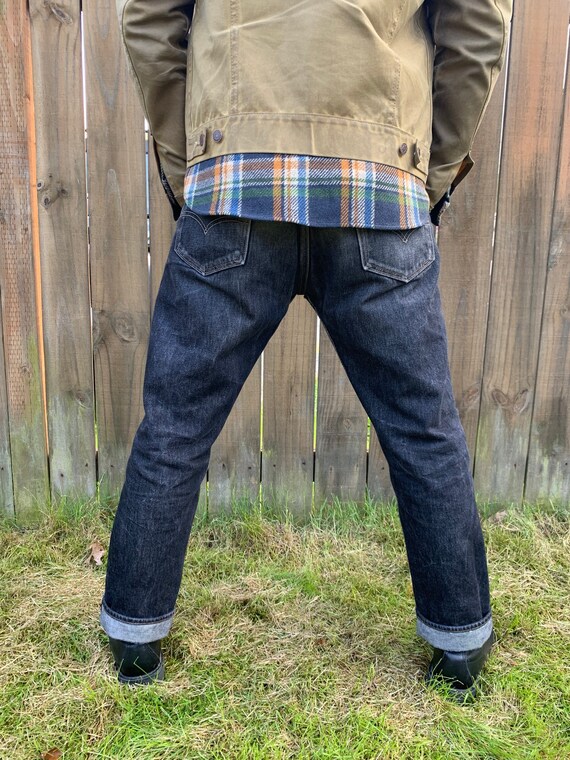 Levi's 501 W32 X L30 1980's Original Riveted Dark Wash Grey Levi's 501 W32 X L30 1980's Original Riveted Dark Wash Grey