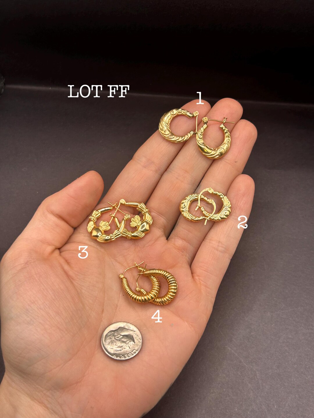 Estate Stackable 14k Gold Mixed Hoop Stud Dangle Earrings - 5/23/25 ...