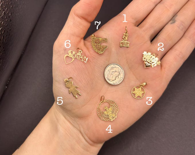 Estate Stackable 14k Gold Mixed Charms Pendants - 6/5/25 - LOT T - Etsy